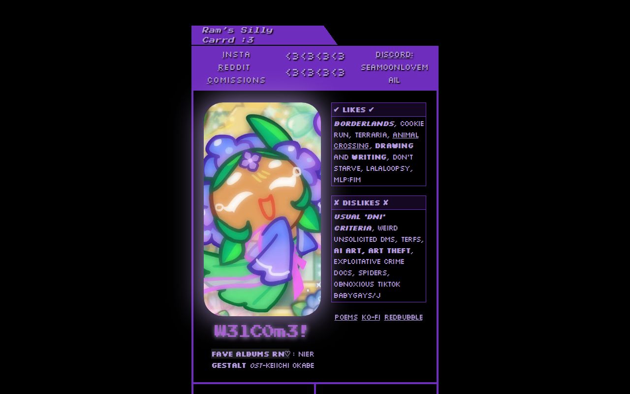 ram’s silly carrd